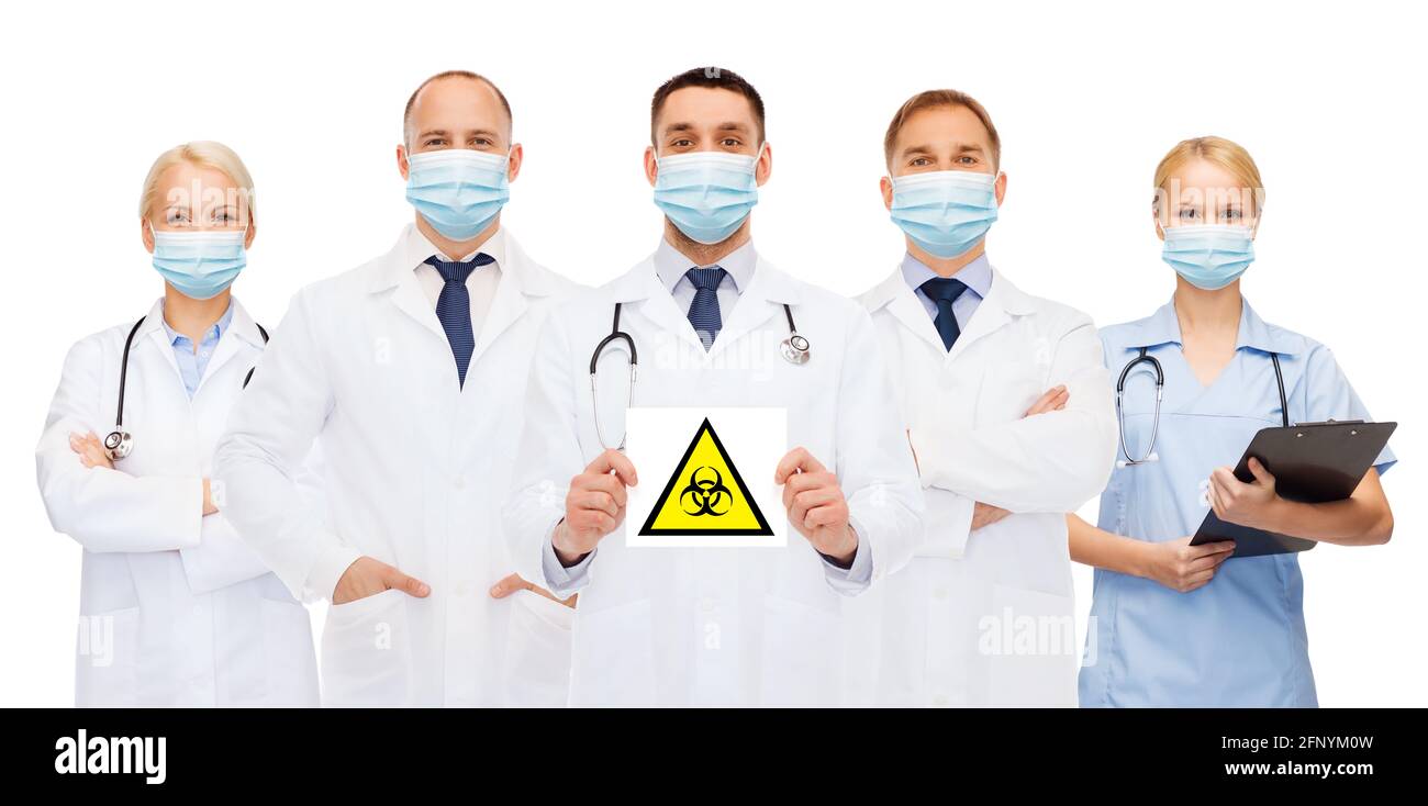 Woman in mask biohazard sign hi-res stock photography and images - Alamy
