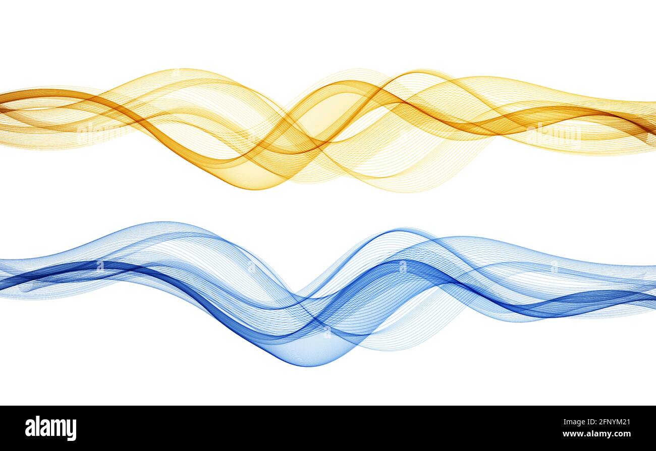 Vector abstract colorful flowing gold wave lines isolated on white ...