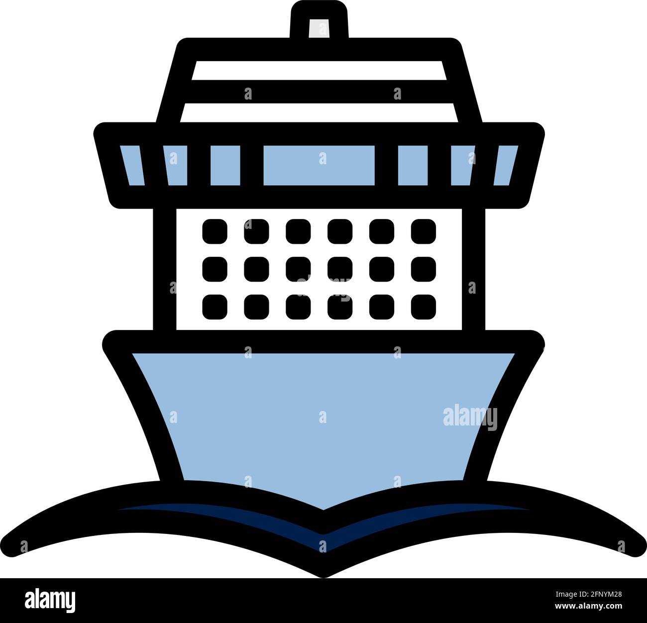 Cruise Liner Icon. Editable Bold Outline With Color Fill Design. Vector ...