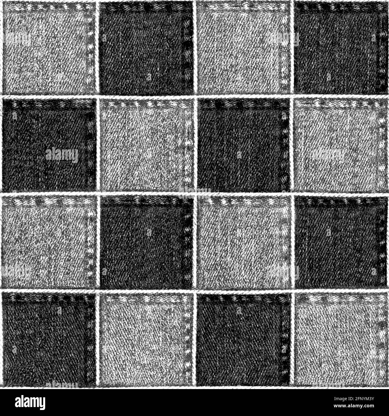 Patchwork denim Black and White Stock Photos & Images - Alamy