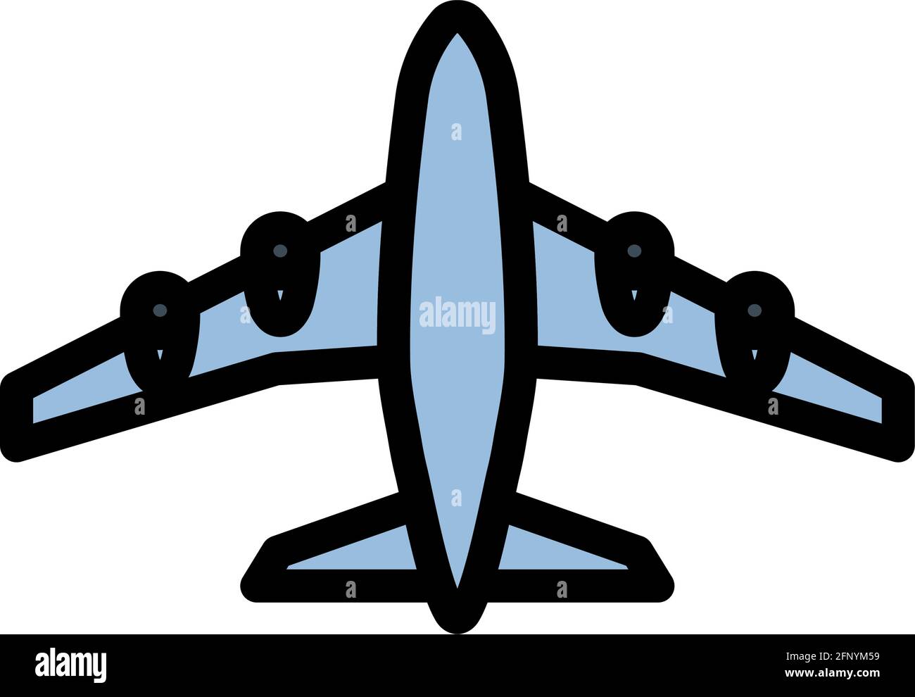 Airplane Takeoff Icon. Editable Bold Outline With Color Fill Design ...