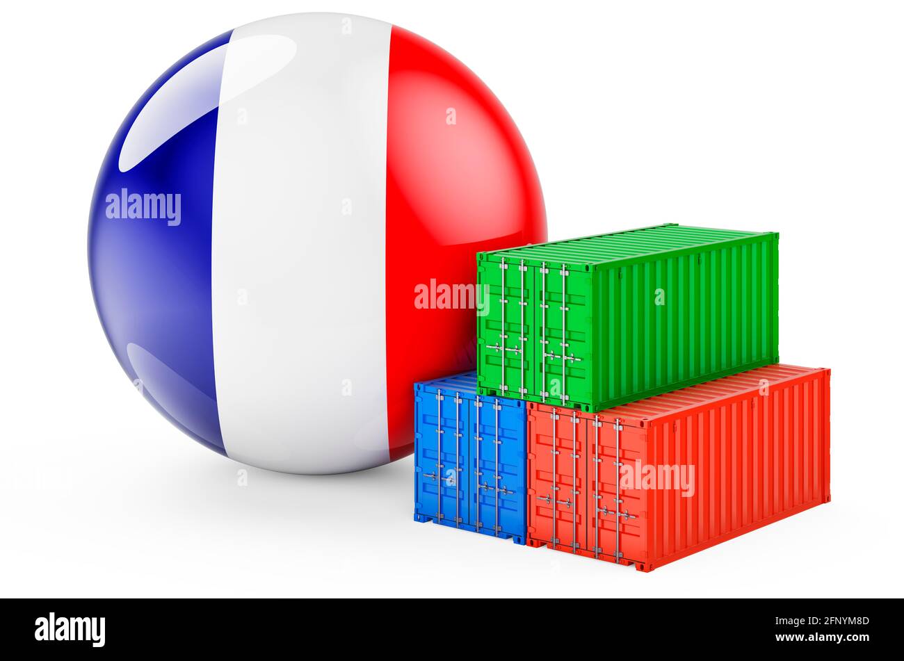 French port containers Cut Out Stock Images & Pictures - Alamy