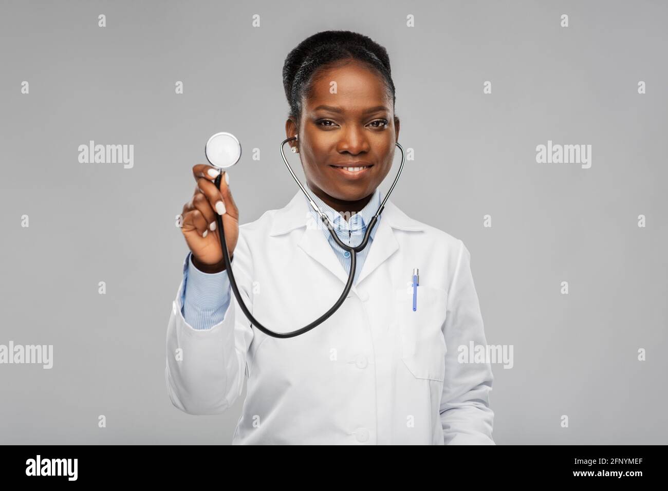 african american female doctor with stethoscope Stock Photo - Alamy