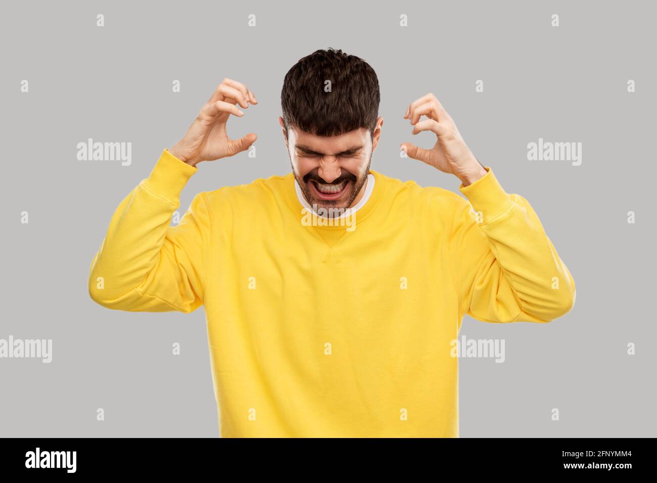 Angry man with moustache hi-res stock photography and images - Alamy