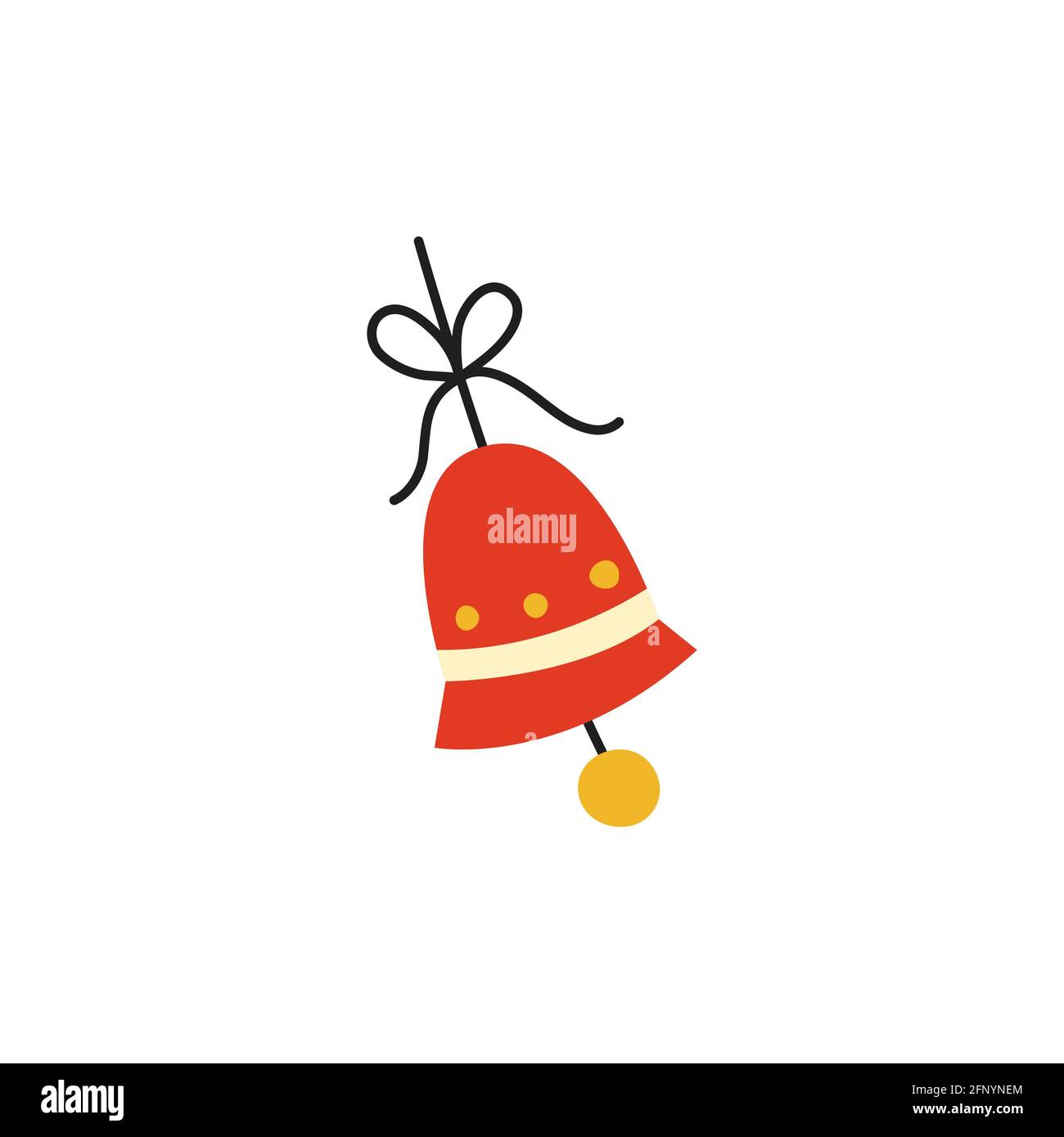 Flat icon - illustration of red bell icon on white background Stock ...