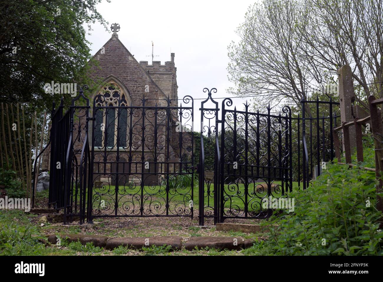 All Saints Church gates, Shawell, Leicestershire, England, UK Stock ...