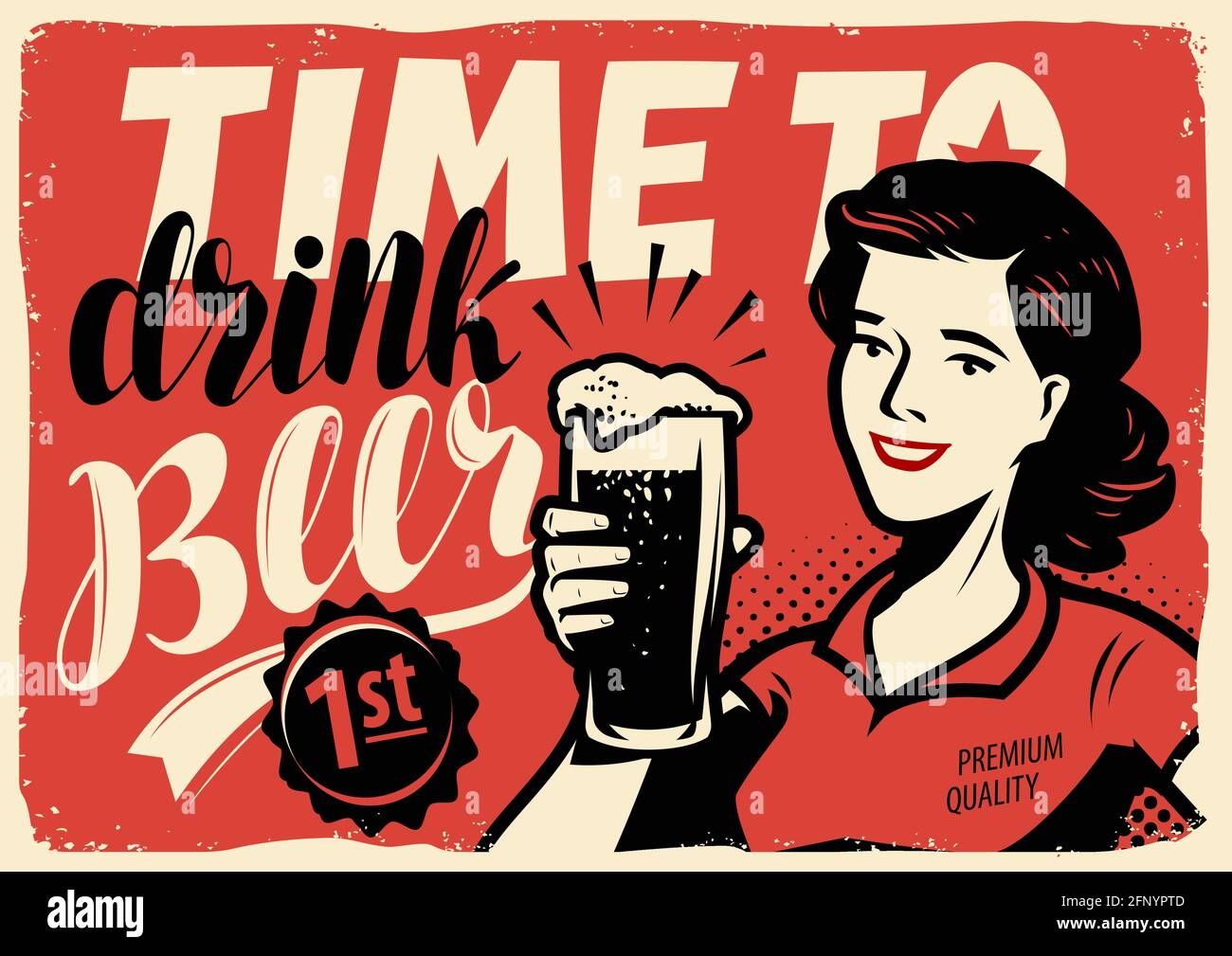 Retro beer poster. Vintage sign advertising ale. Pub vector ...