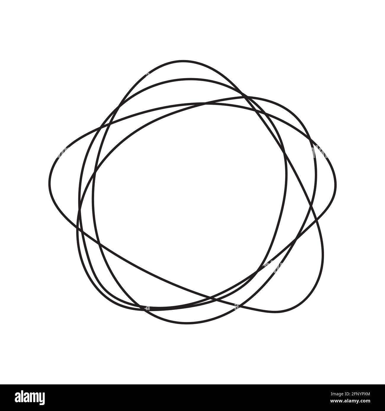 round hand drawn doodle frames isolated on white background Stock ...