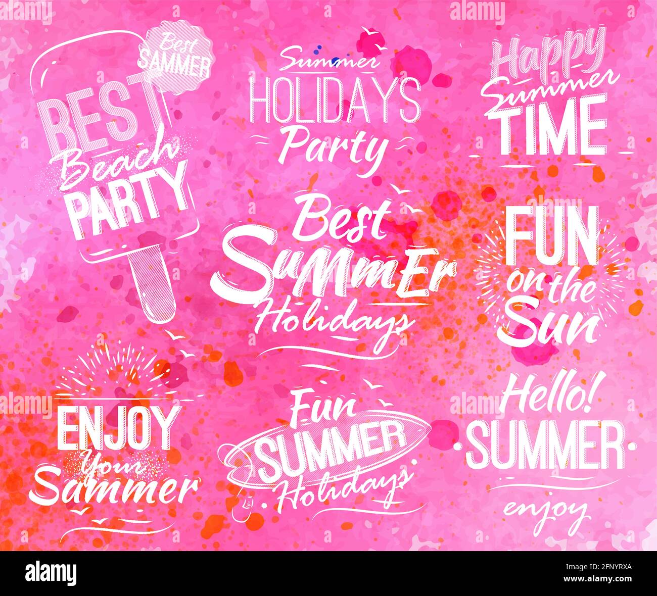Summer lettering in shape Stock Vector Images - Alamy