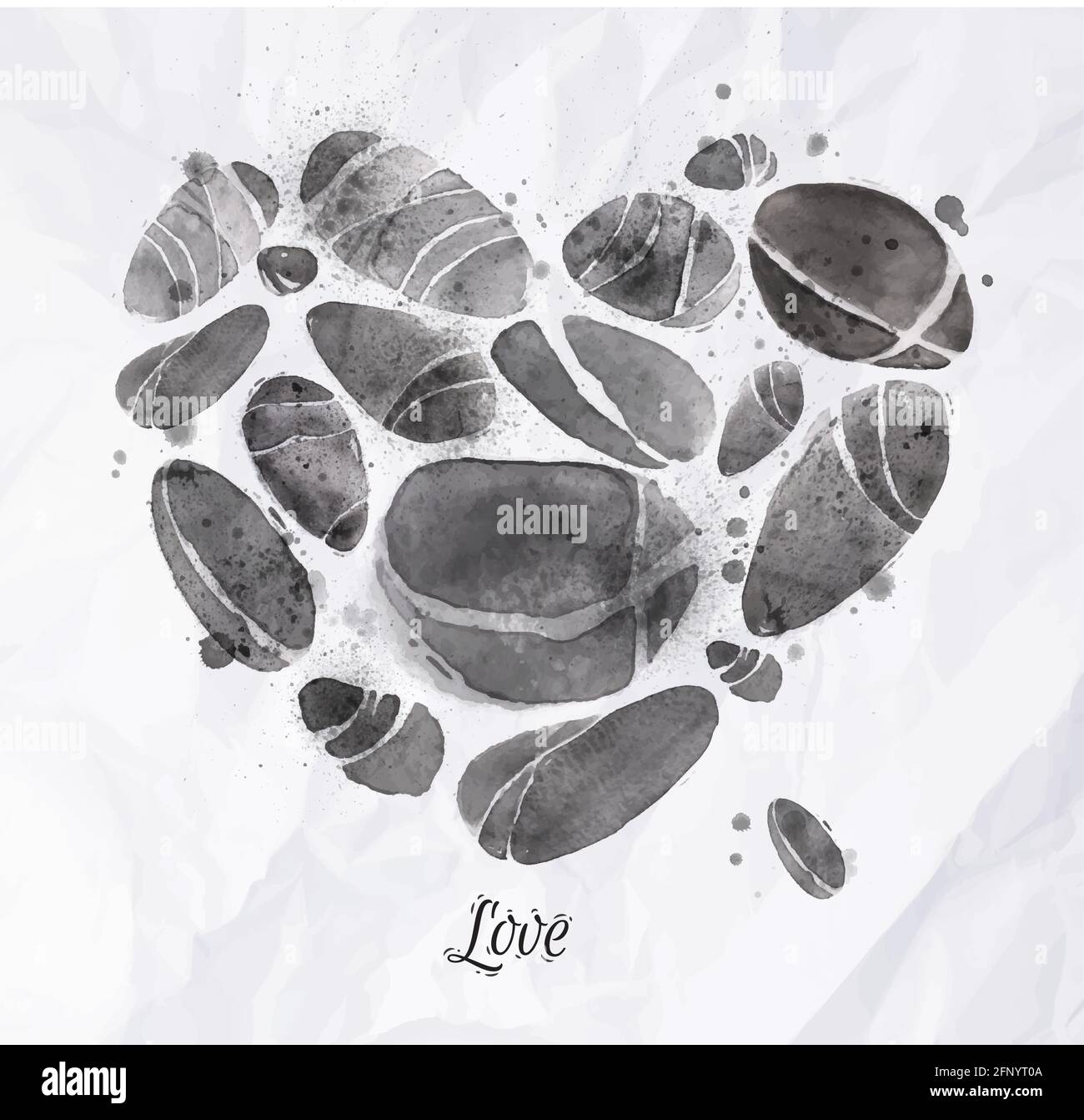 Broken heart rock Stock Vector Images - Alamy