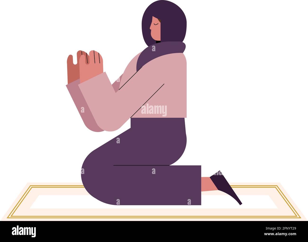 Woman praying standing Stock Vector Images - Alamy