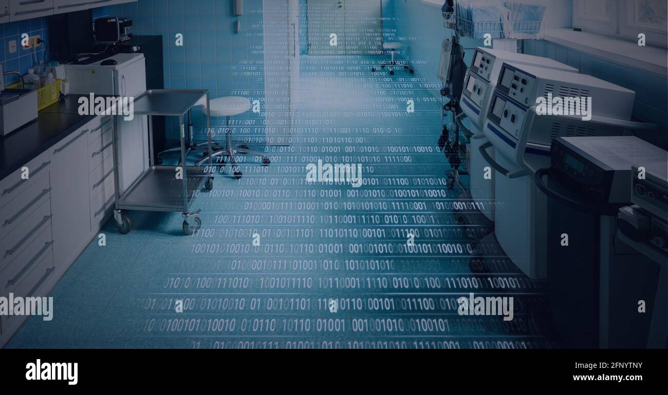 Composition of binary coding processing over laboratory Stock Photo - Alamy Composition of binary coding processing over laboratory Stock Photo - Alamy