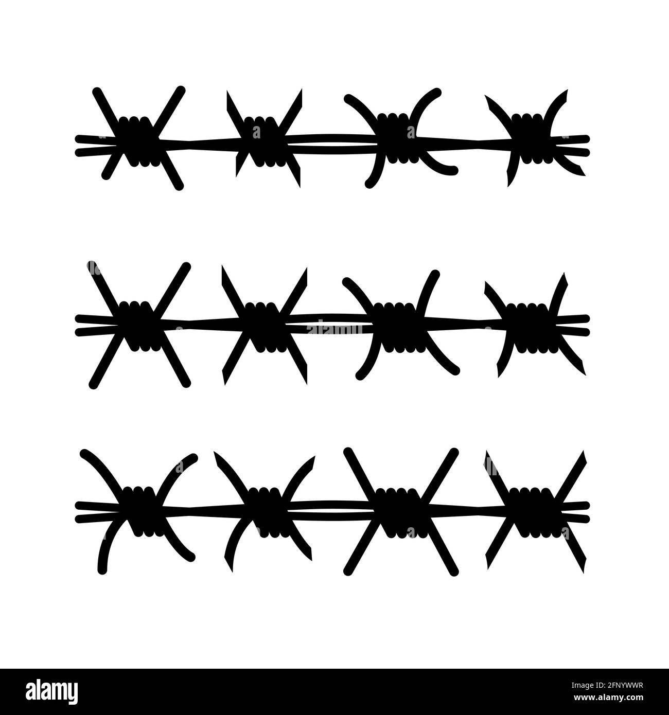 Barbed wire elements. Protect fence concept. Vector illustration ...