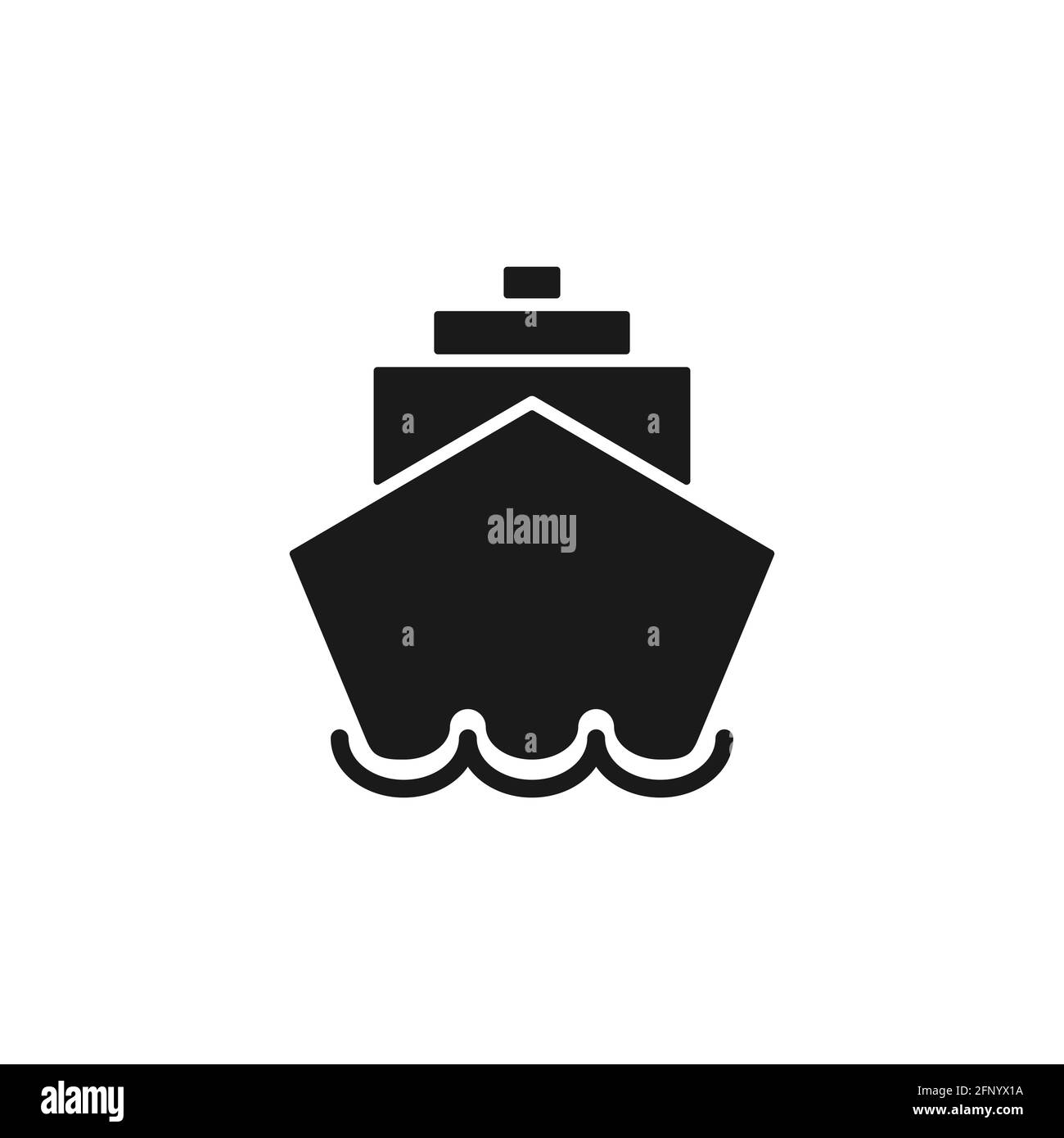 Ship Front Silhouette Vector