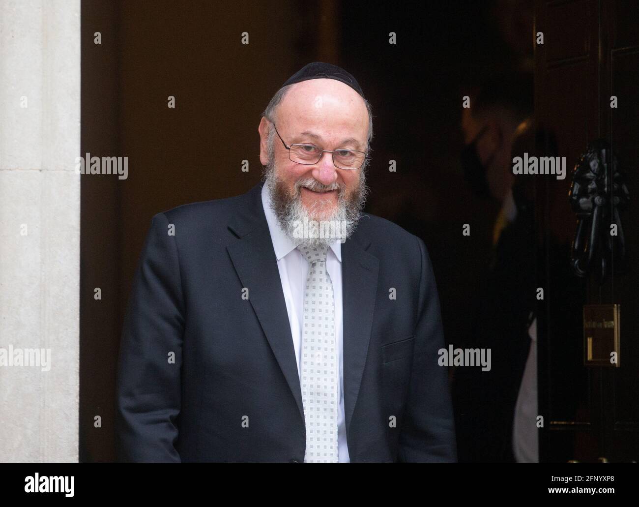 London, UK. 20th May, 2021. Chief Rabbi, Ephraim Mirvis, leaves Number ...
