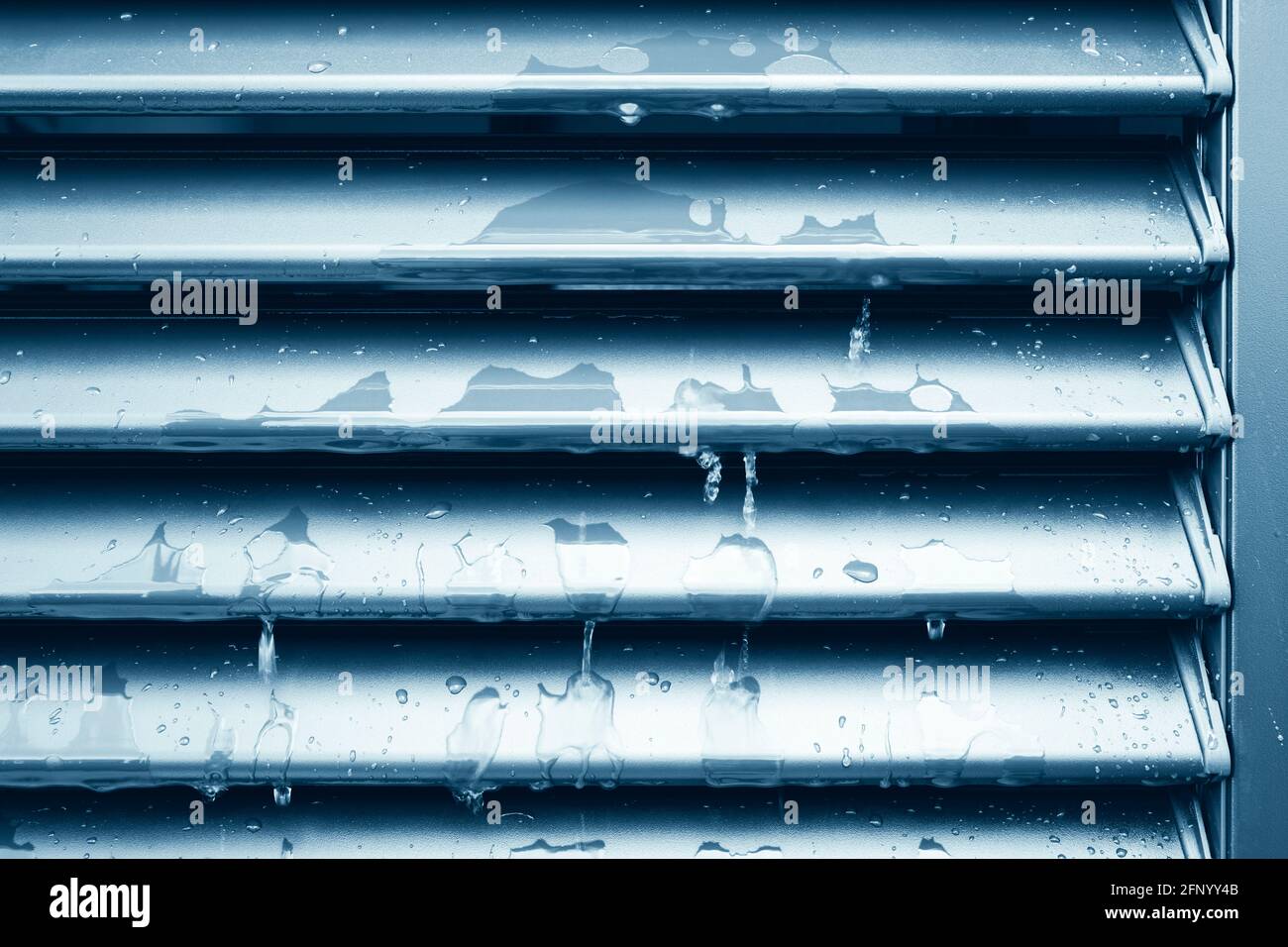 Rainy day, drip water on the shutter, detail Stock Photo - Alamy