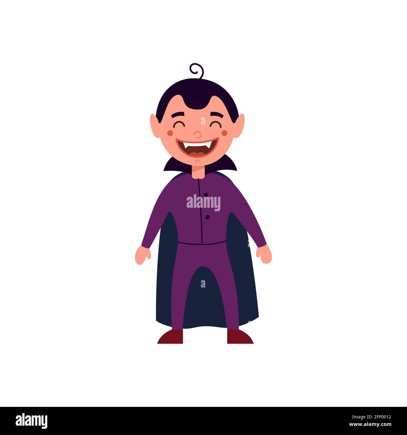 Illustration of a boy in a vampire costume, illustration isolated on ...