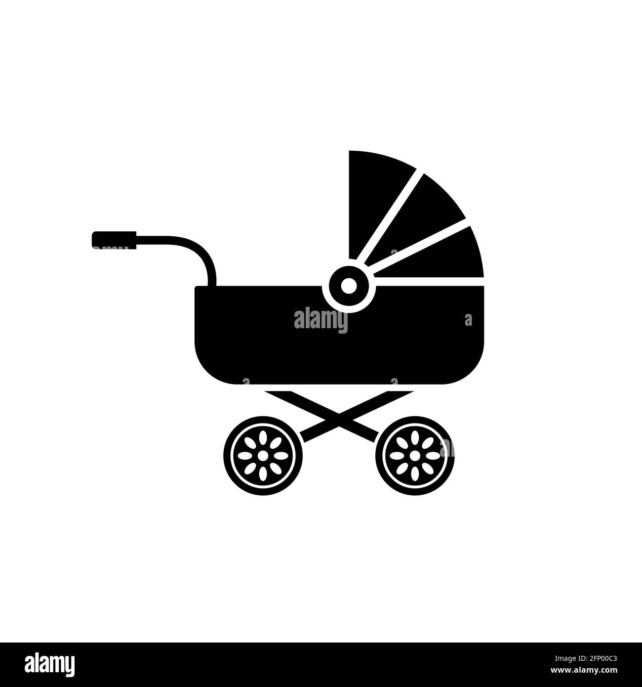 Baby carriage icon buggy, pram stroller silhouette illustration Stock ...