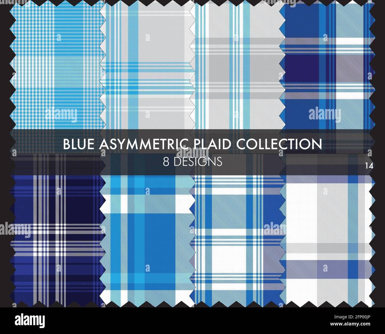 Asymmetric Plaid seamless pattern collection includes 8 designs for ...
