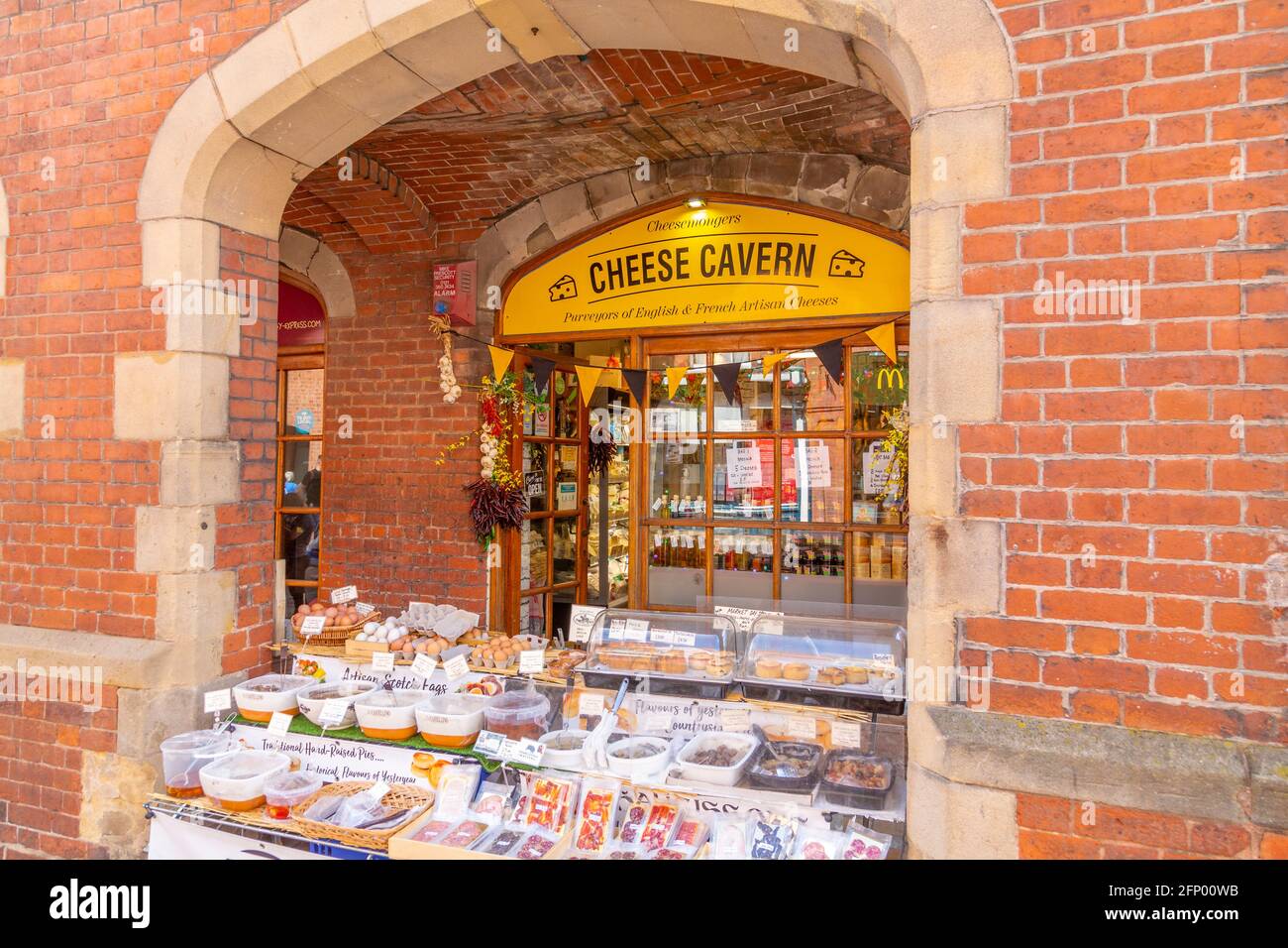 View of cheese shop on Conduit Street, Lichfield, Staffordshire ...