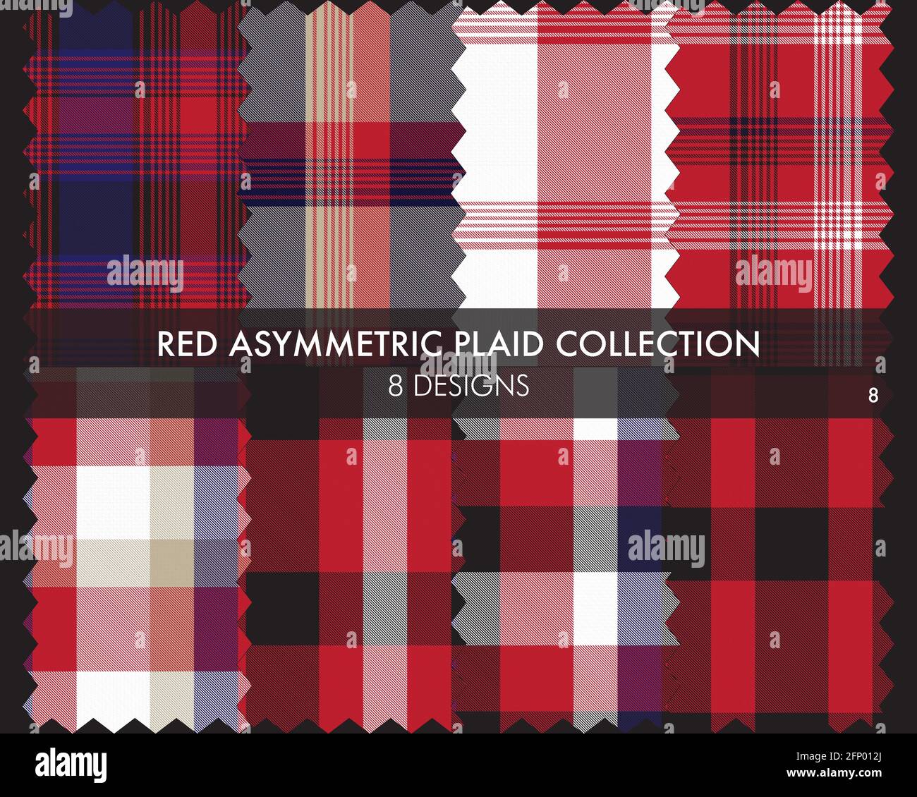 Asymmetric Plaid seamless pattern collection includes 8 designs for ...