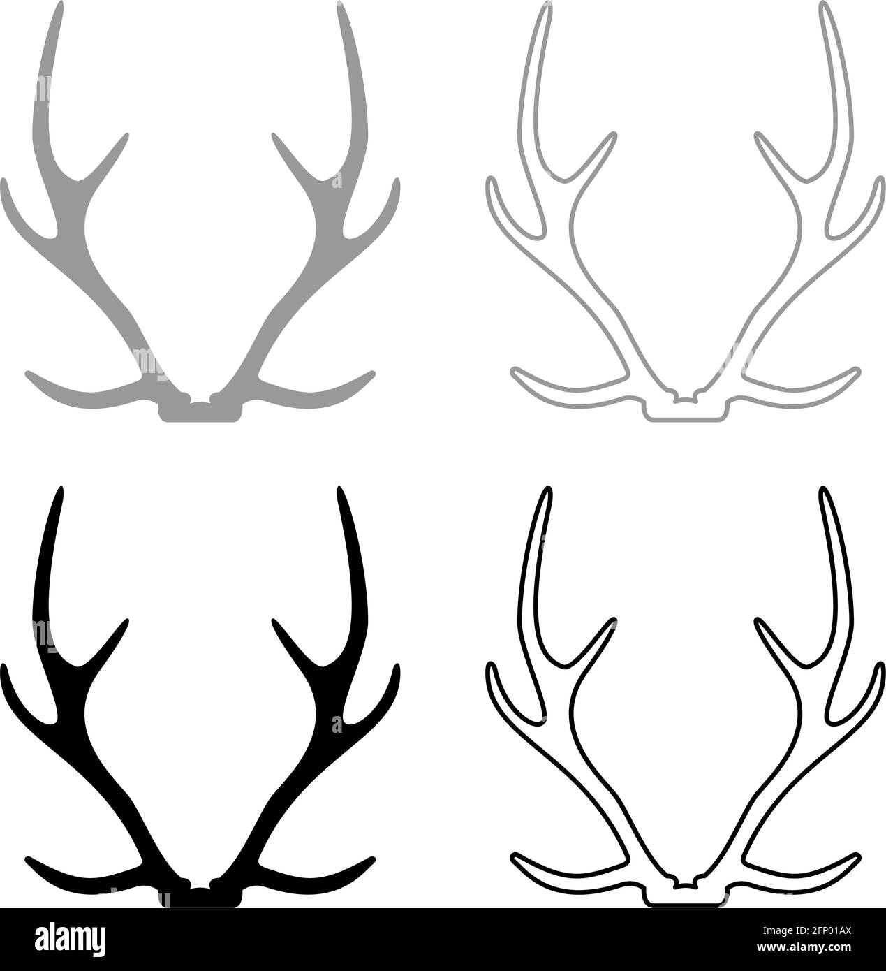 Antler Horn Concept trophy silhouette grey black color vector ...