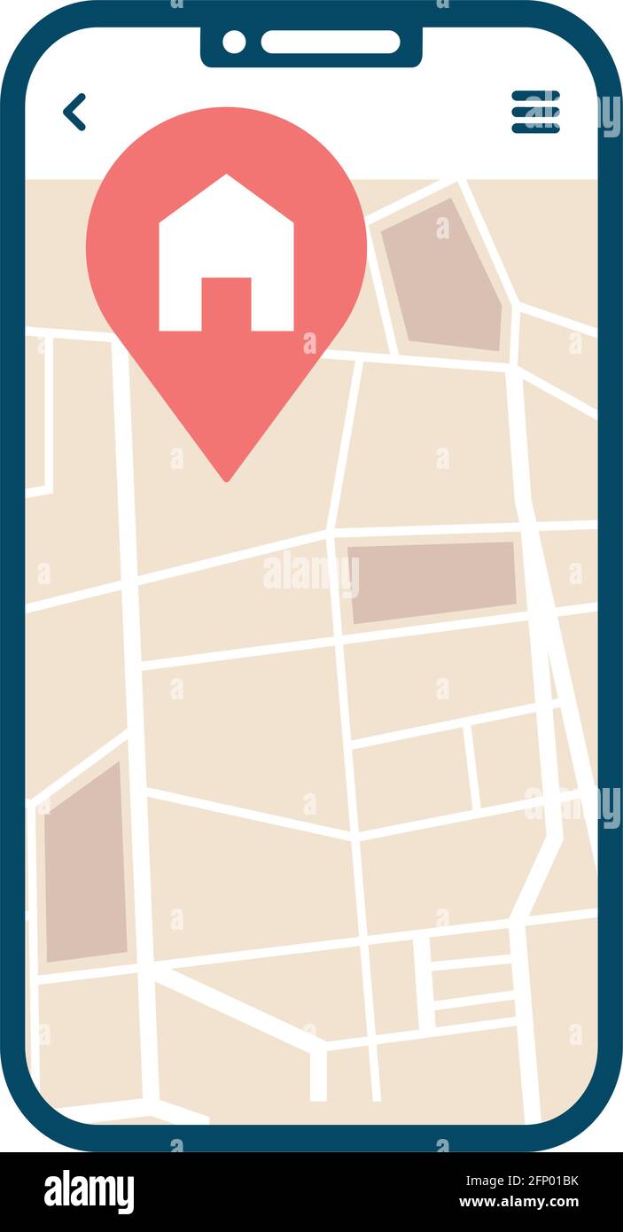 smartphone with house location app Stock Vector Image & Art - Alamy