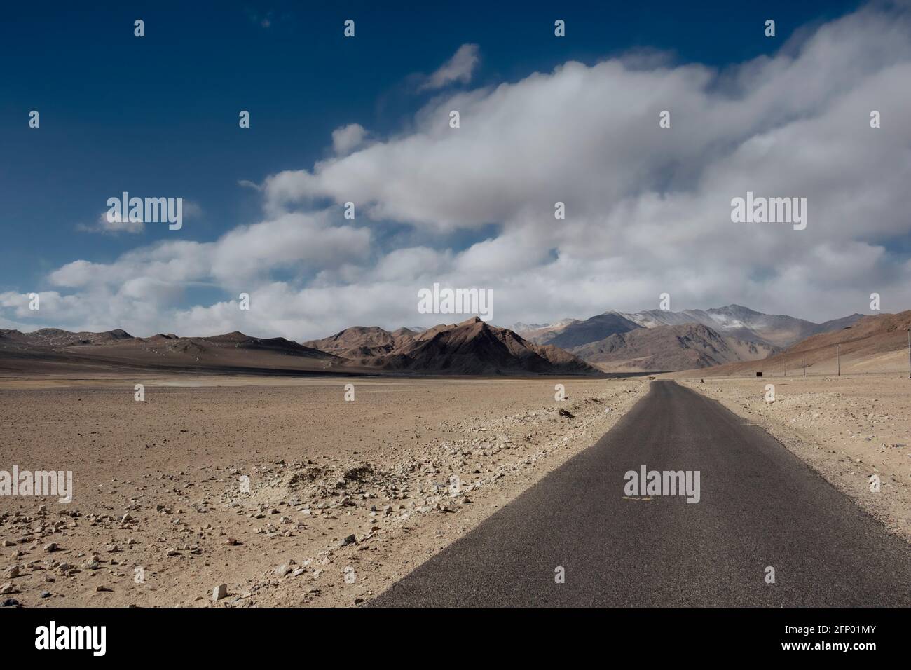 Road to Hanley village, Ladakh, Jammu and Kashmir, India Stock Photo ...
