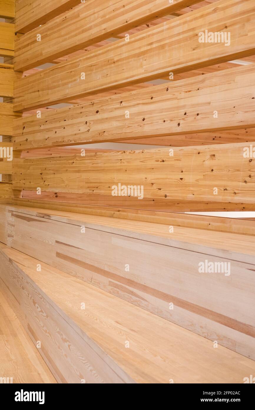 Vertical shot of a wooden wall with horizontal planks Stock Photo - Alamy