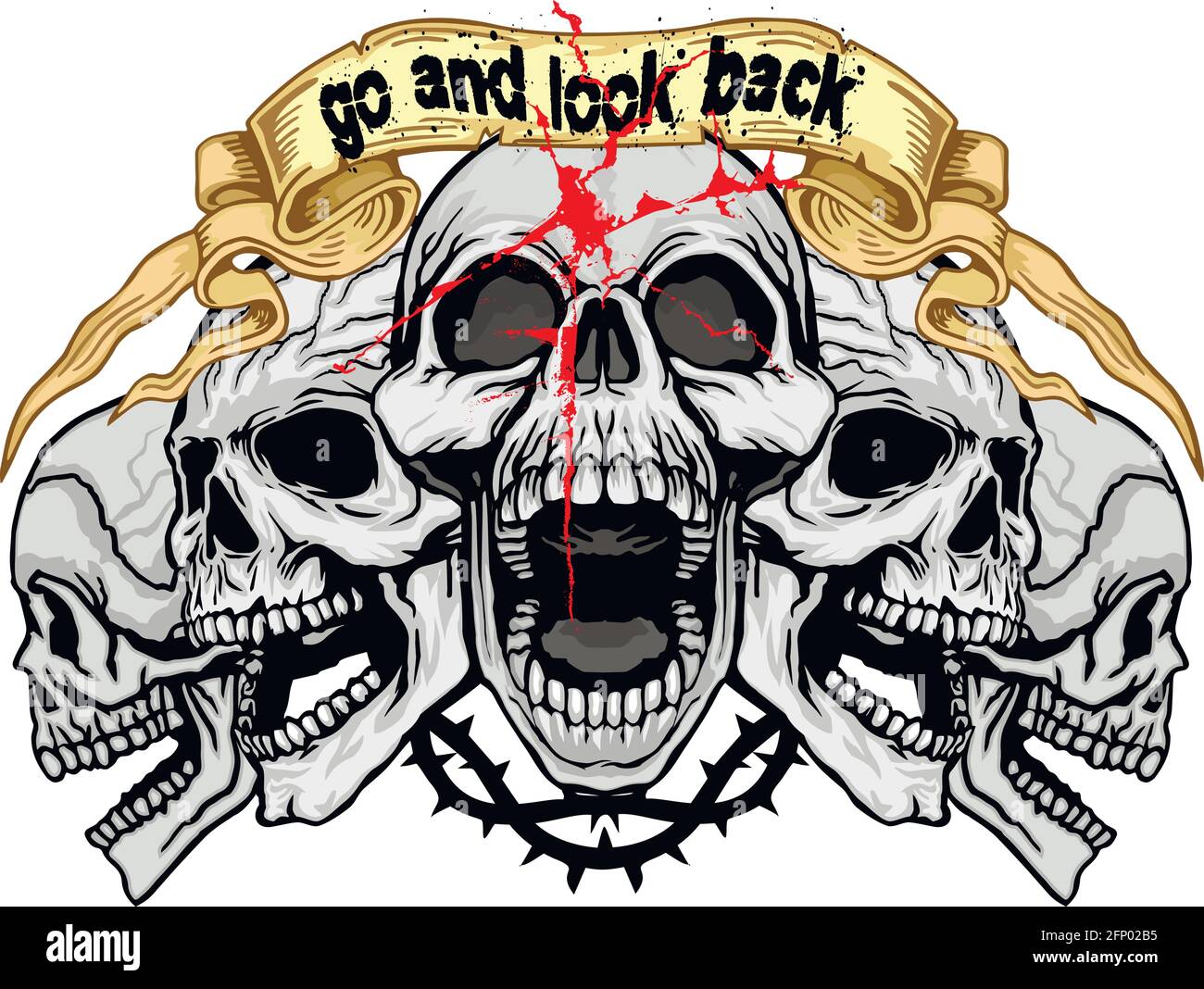 Gothic sign with skull, grunge vintage design t shirts Stock Vector ...