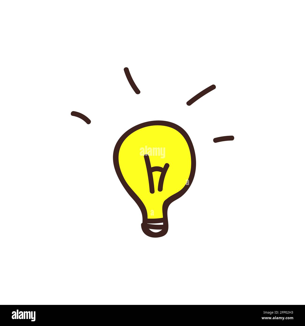 Light bulb, idea, doodle, illustration on a white background Stock ...