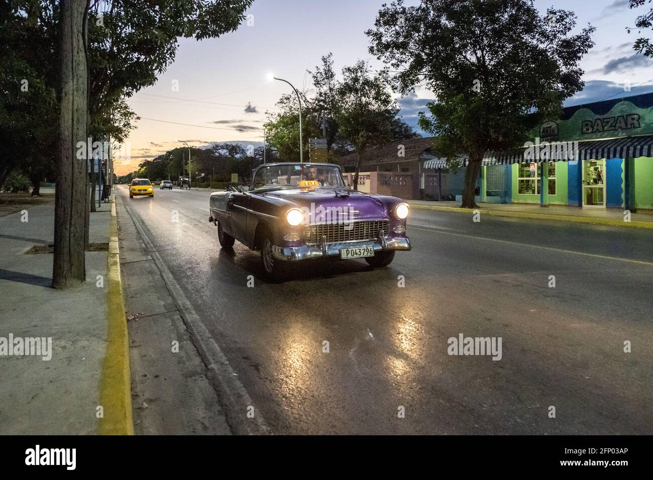 Old car at night driving hi-res stock photography and images - Alamy