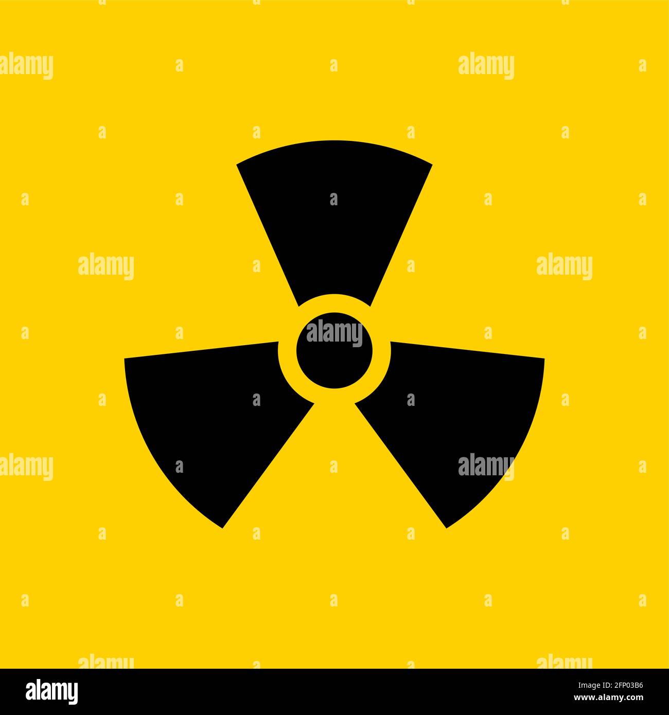 Radioactive icon nuclear symbol. Uranium reactor radiation hazard ...