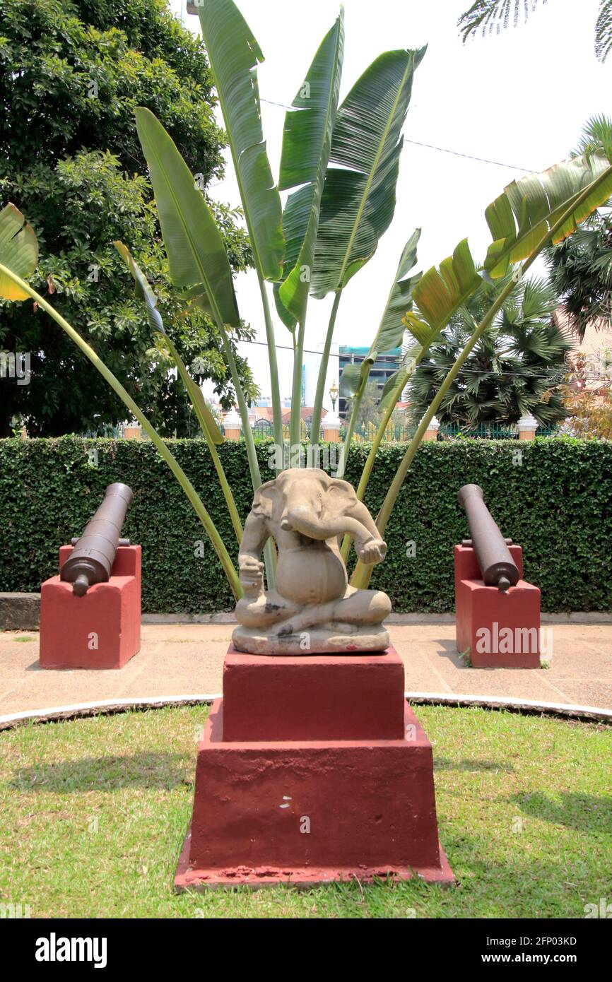 Stone statue of Ganesha at the National Museum in Phnom Penh Cambodia ...