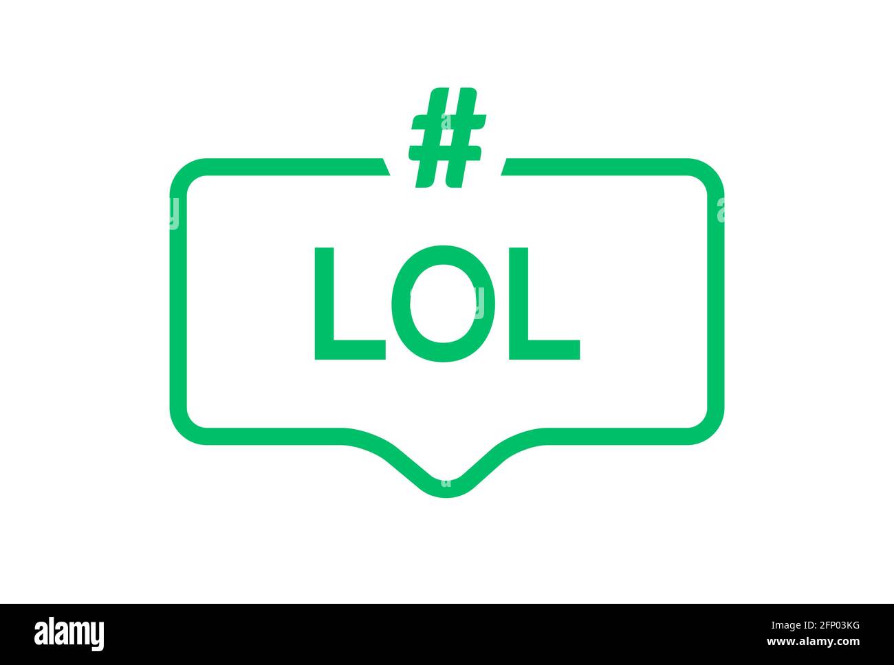 LOL hashtag icon speech bubble. Lol word cloud laugh icon Stock Vector ...