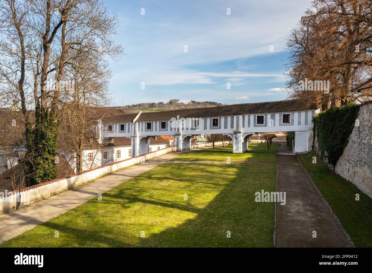 Connecting corridor, covered bridges between the Minorite Monastery and ...