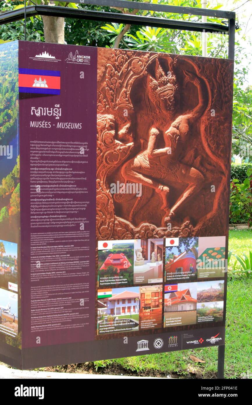 Panels of cooperating countries for preservation of Angkor ruins at the National Museum Stock ...