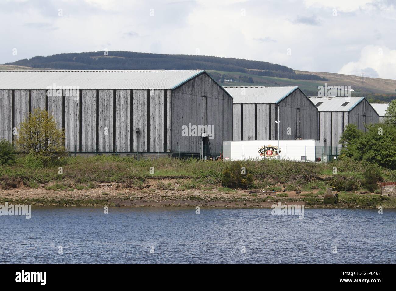 Chivas Brothers Whisky bond warehouses at Clydebank, Scotland, Seen ...