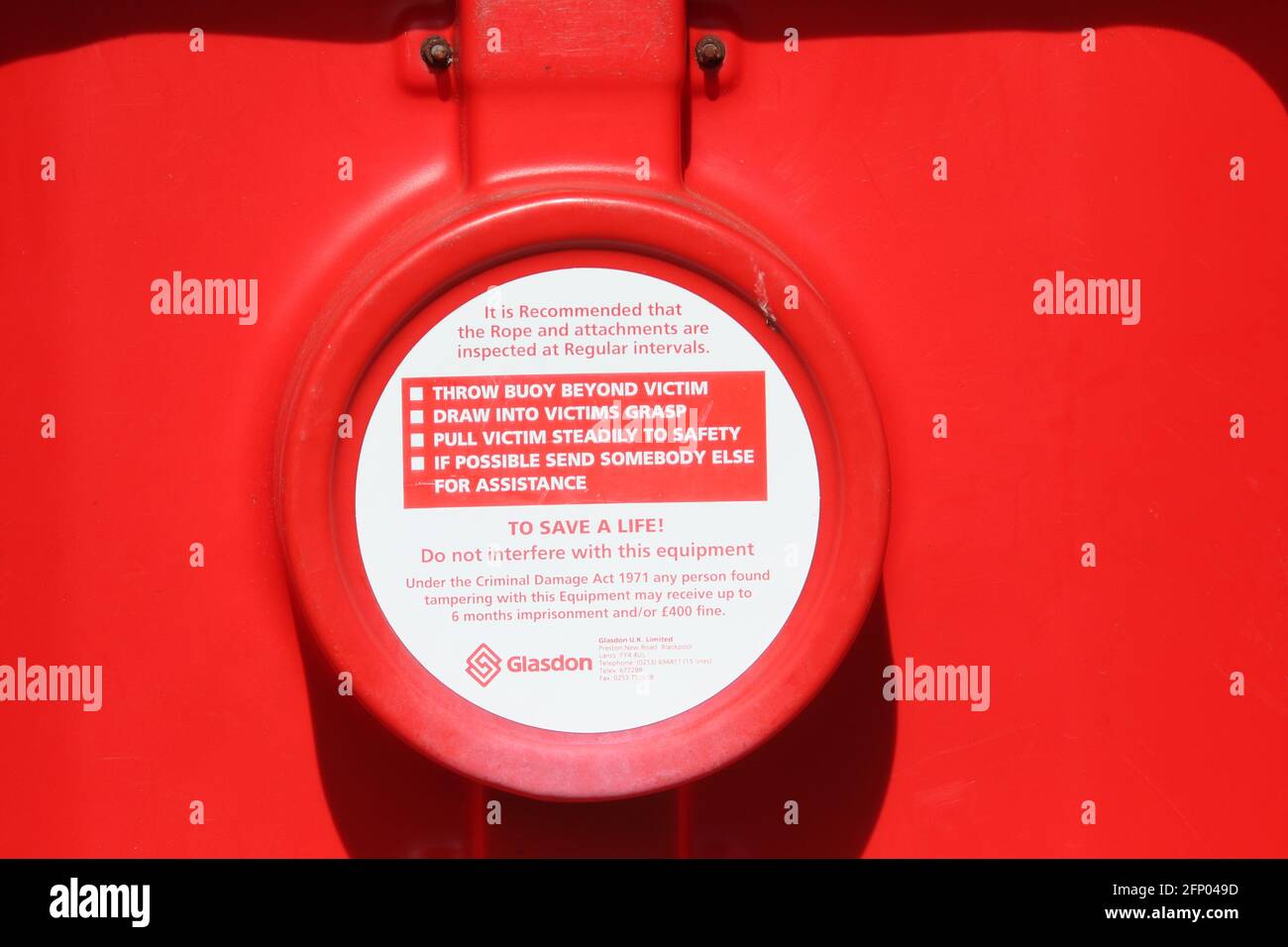 Life Belt in Boden Boo park by the Erskine Bridge, Renfrewshire Stock ...