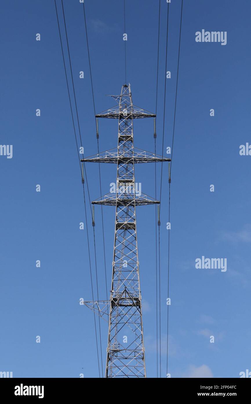 Erskine, Dumbartonshire. Scotland. UK Large electricity pylons by the ...