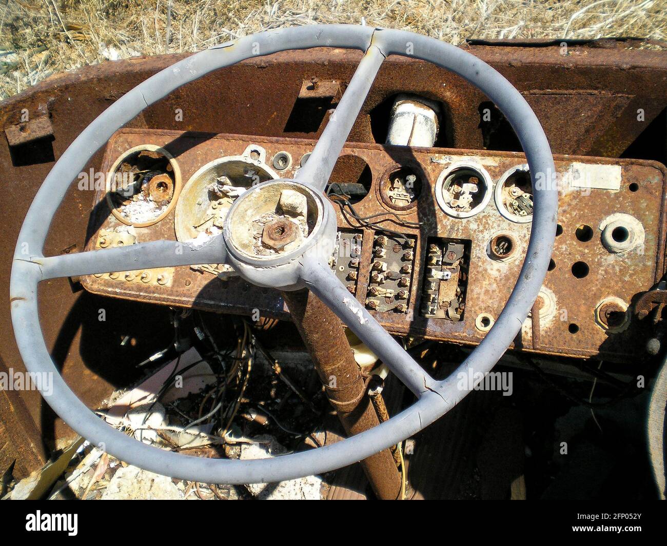 Car wreck, Crete, Greece Stock Photo - Alamy