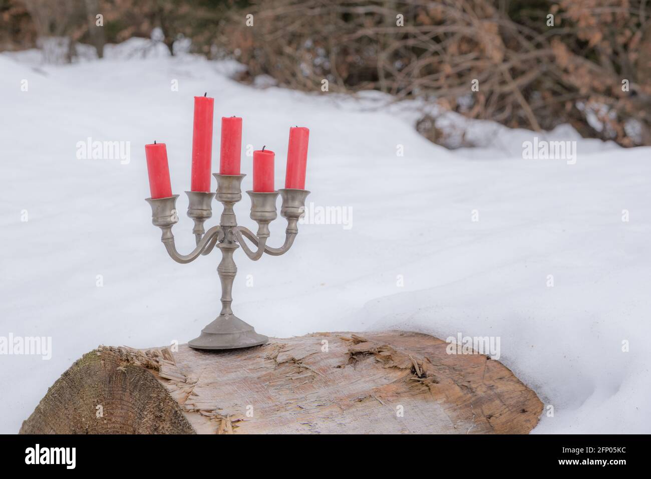 Old candelabra red candles stands hi-res stock photography and images - Alamy