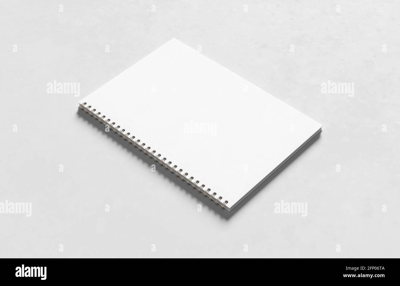 Spiral binder notebook mock up isolated on modern white background. 3D ...