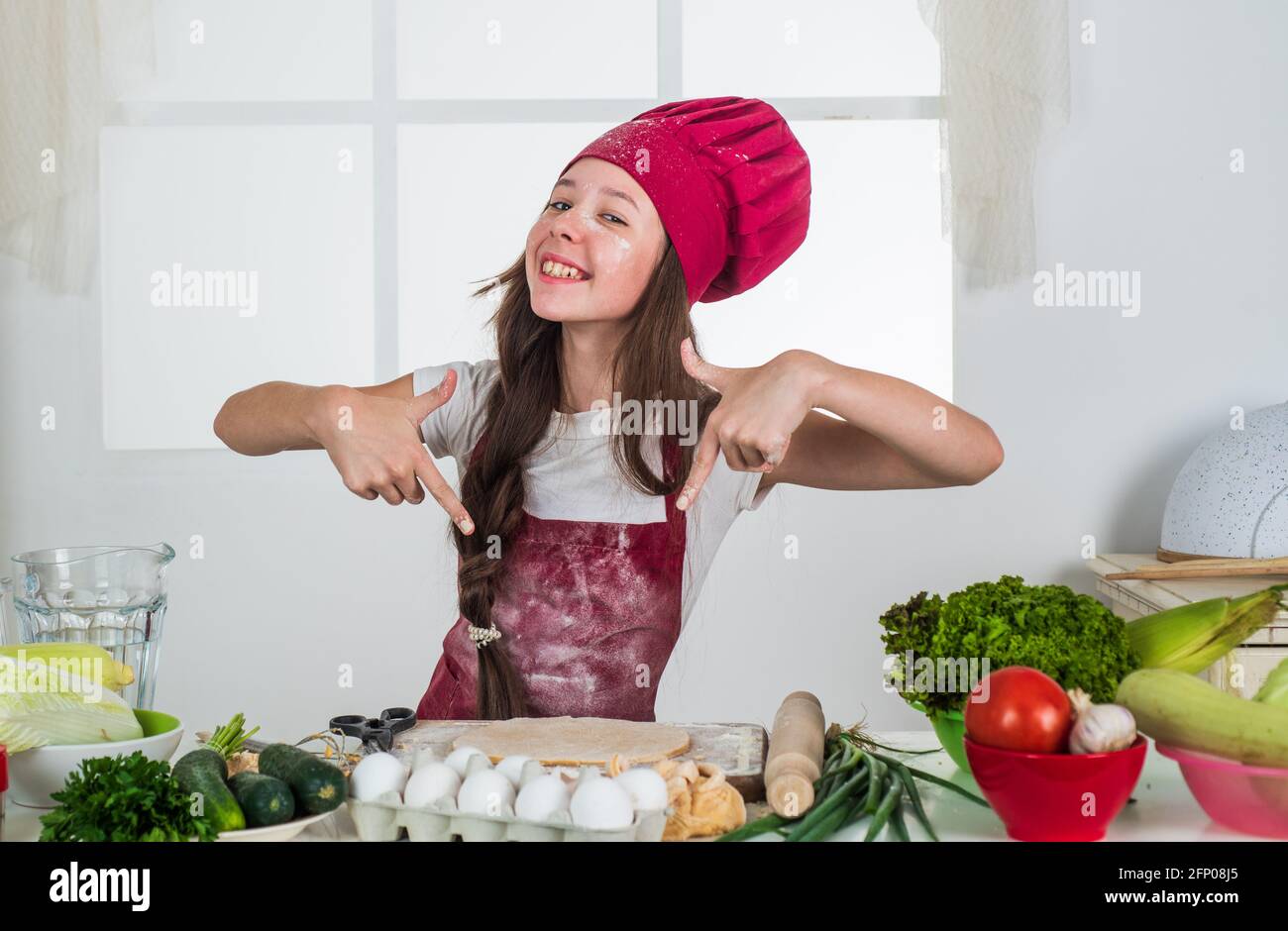 kid having fun while cooking, happiness Stock Photo - Alamy