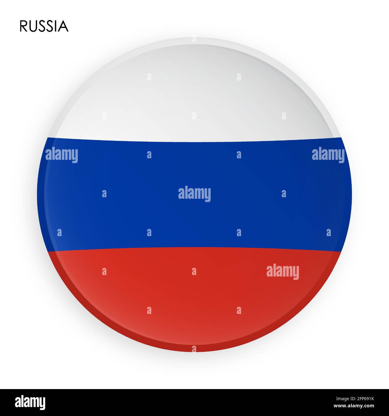 Russian Federation flag icon in modern neomorphism style. Button for ...