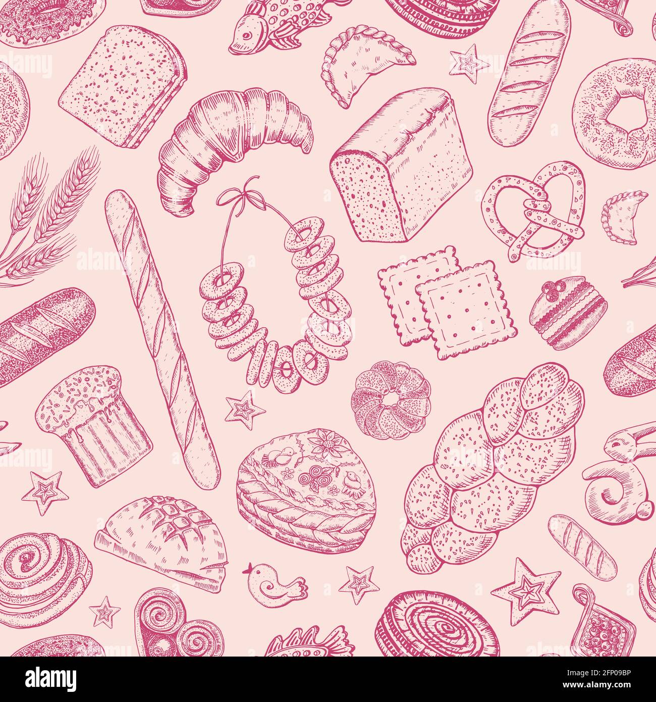 Bagels background pattern Stock Vector Images - Alamy