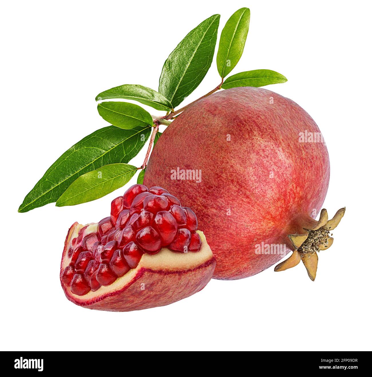 pomegranate isolated on white background Stock Photo - Alamy