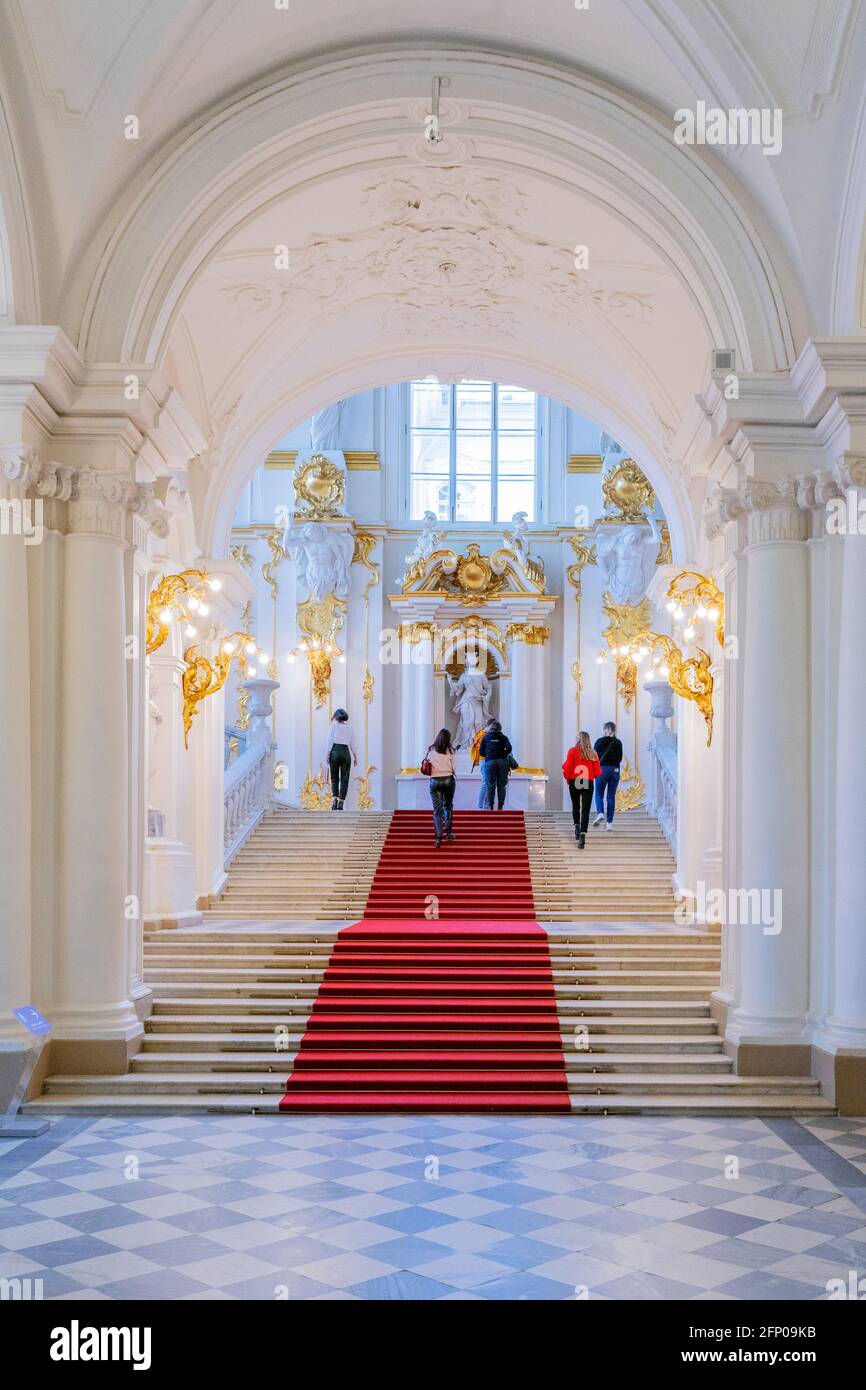 Ambassadors' Staircase, or Jordan Staircase leading up, Hermitage ...