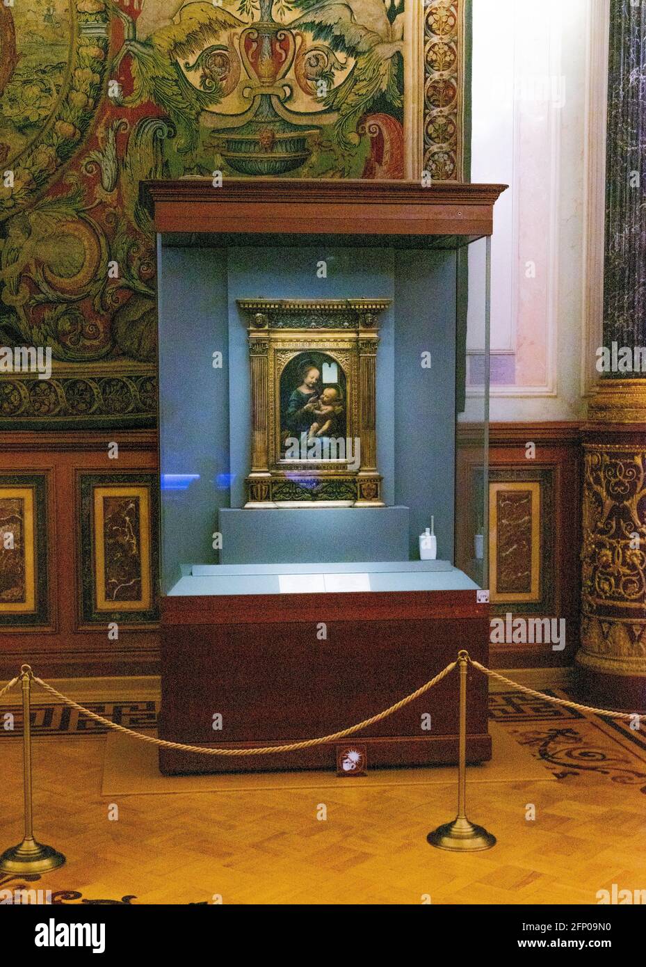 Benois Madonna by Leonardo da Vinci, at its new exhibition display ...