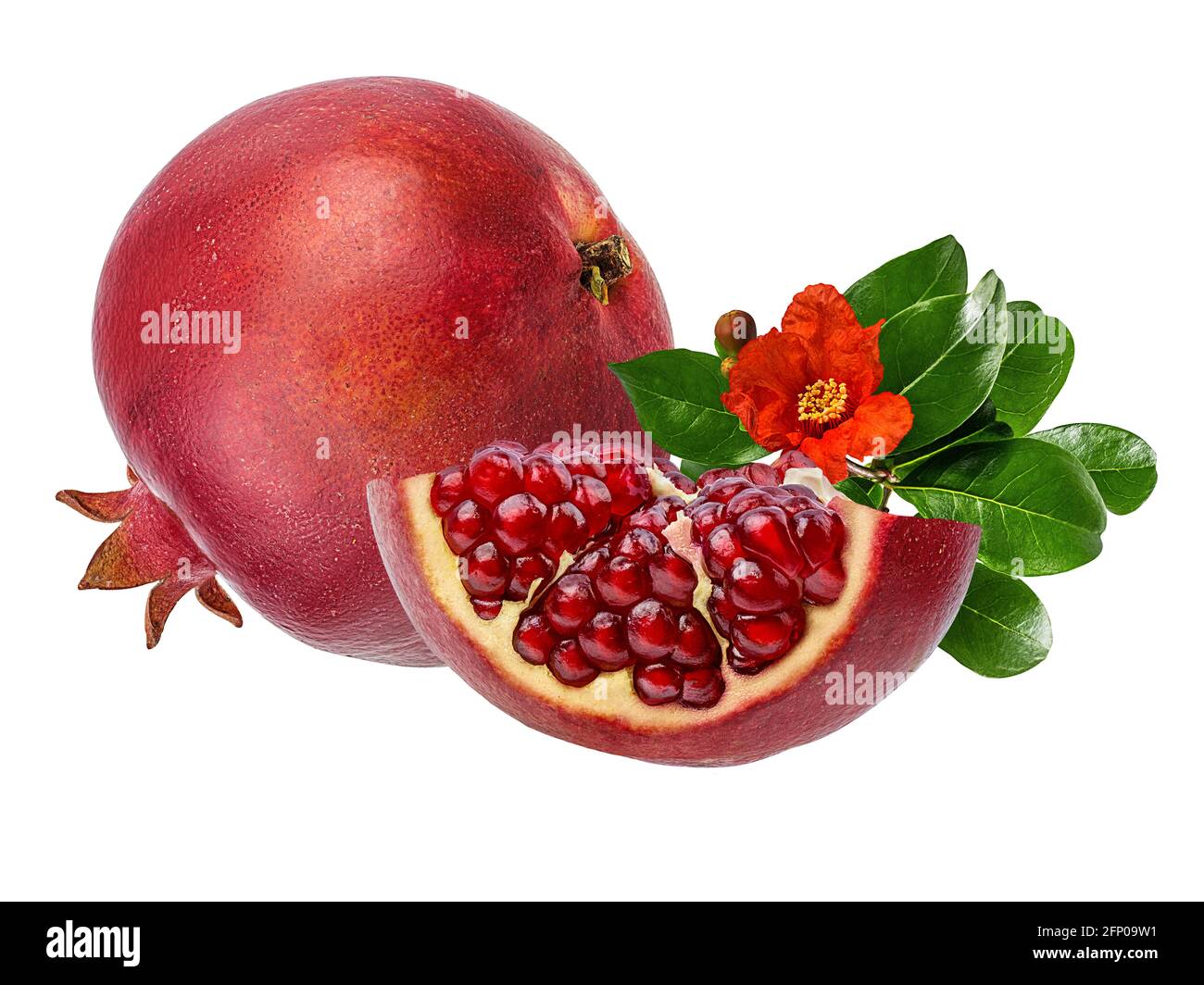 pomegranate isolated on white background Stock Photo - Alamy